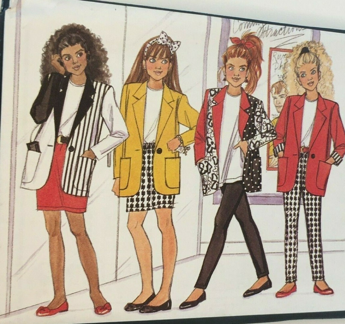 Butterick 6290 Girls BOYFRIEND Jacket Top Pant Skirt Sz 12 14 ...