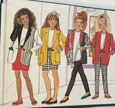 Butterick 6290 Girls BOYFRIEND Jacket Top Pant Skirt Sz 12 14 ...