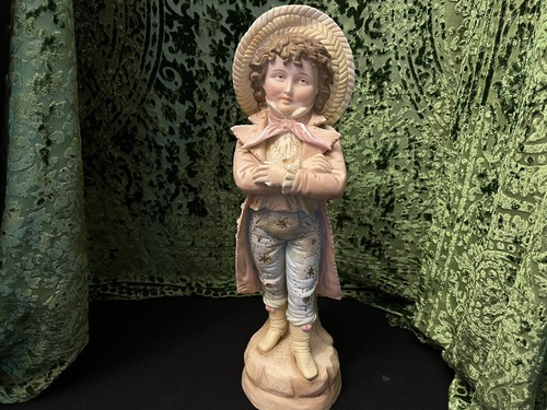 RUDOLSTADT RW Antique Figurine Boy Bisque Germany 15'' | eBay