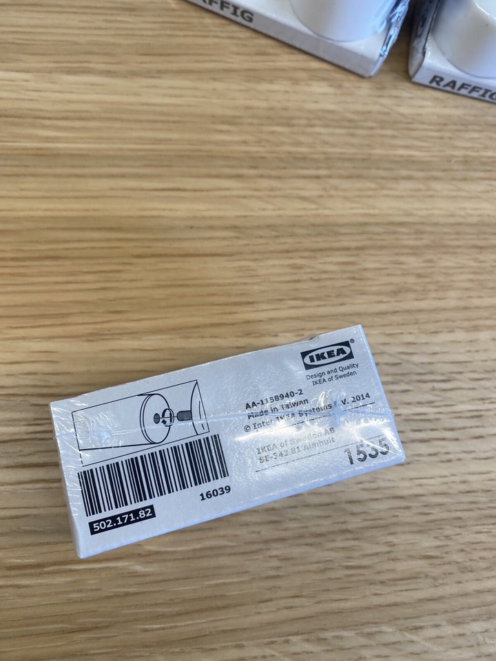 Ikea RAFFIG Finials Curtain Rod Screw in Cap Ends 502.171.82 White | eBay