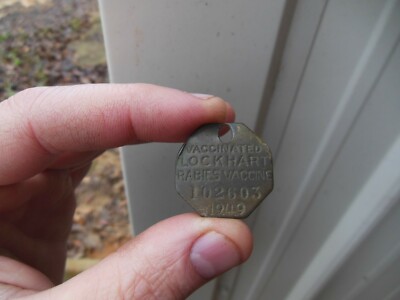 Vintage Lockhart Alabama 1949 Dog Collar Tag Rabies Vaccination ...