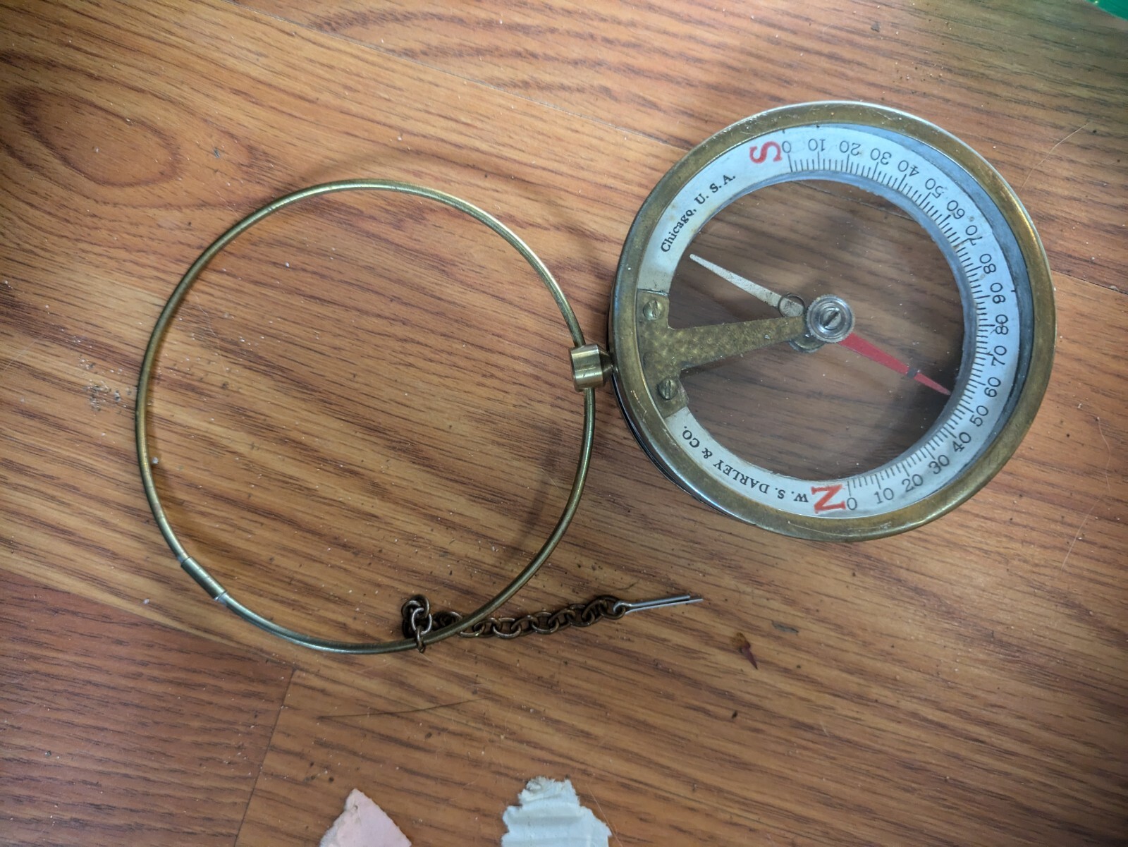 Antique W.S. Darley Magnetic Mining Dipping Needle Compass - Brass ...
