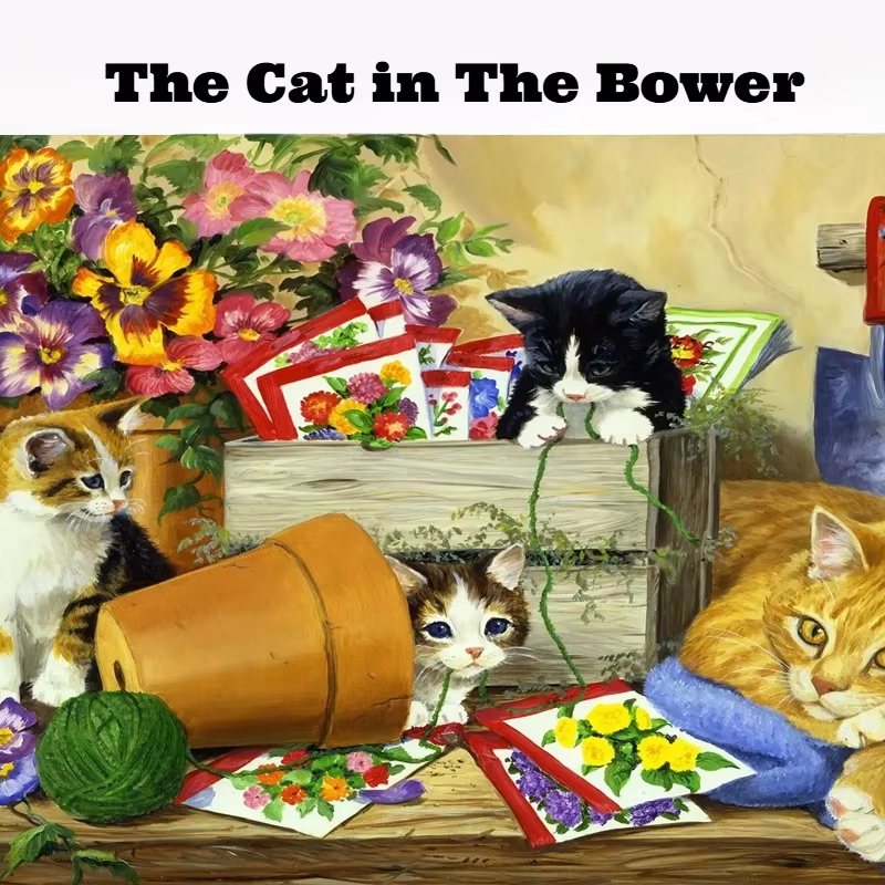 Cat in the Bower 500-Piece Jigsaw Puzzle - Perfect Home Decor Gift ...
