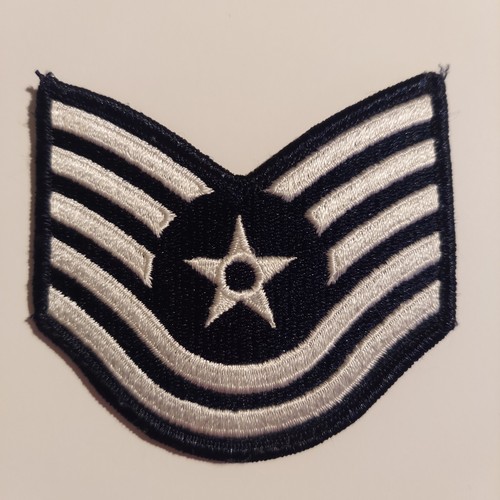 Single USAF Air Force Rank Patch Tactical Sergeant TSgt (E-6) Black ...