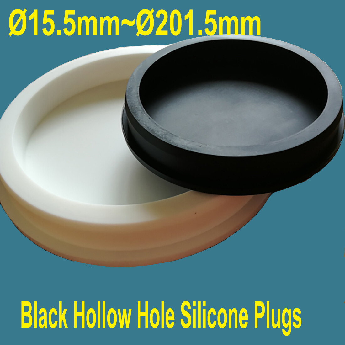 Ø15.5mm~Ø201.5mm Black Hollow Hole Silicone Plugs, End Caps Tube ...