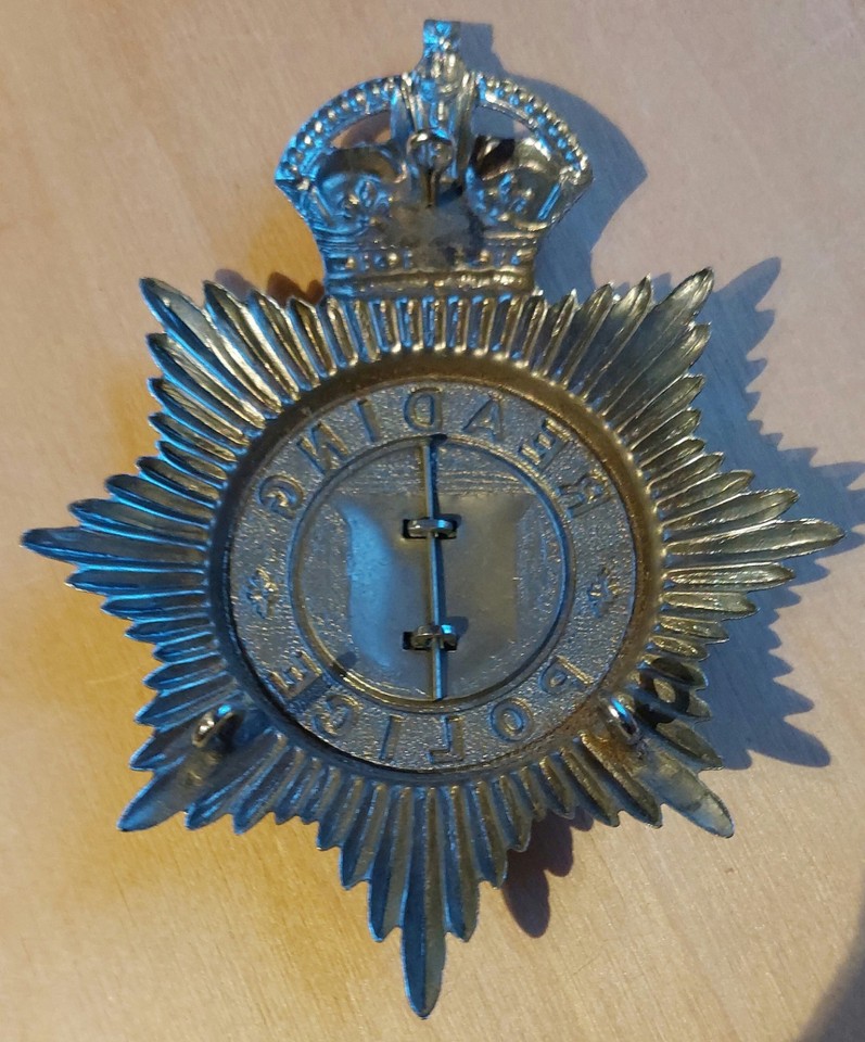 Obsolete Reading Police Helmet Plate, Kings Crown Pre 1952 | eBay UK