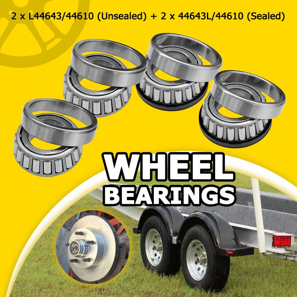 4 X Wheel Bearing L44643 44610 To Fit 1" Axle For 4" Pcd Trailer Hubs # ...