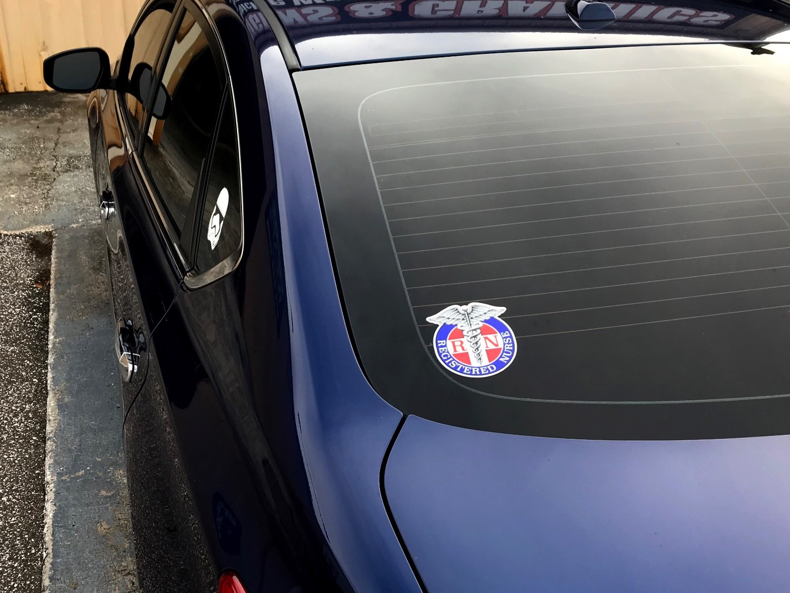 RN Decal Bumper Sticker - Registered Nurse Car Decal, RN Caduceus Logo ...