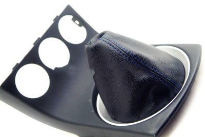For 03-08 Nissan 350Z Manual Shift Boot Faux Leather Black w Blue ...