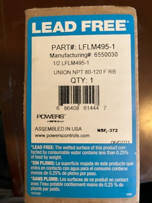 WATTS POWERS Hydro Guard LFLM495-1 Thermostatic Tempering Valve 1/2 ...