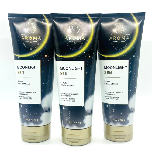 3 Bath & Body Works Aromatherapy Moonlight Zen Black Chamomile Body ...