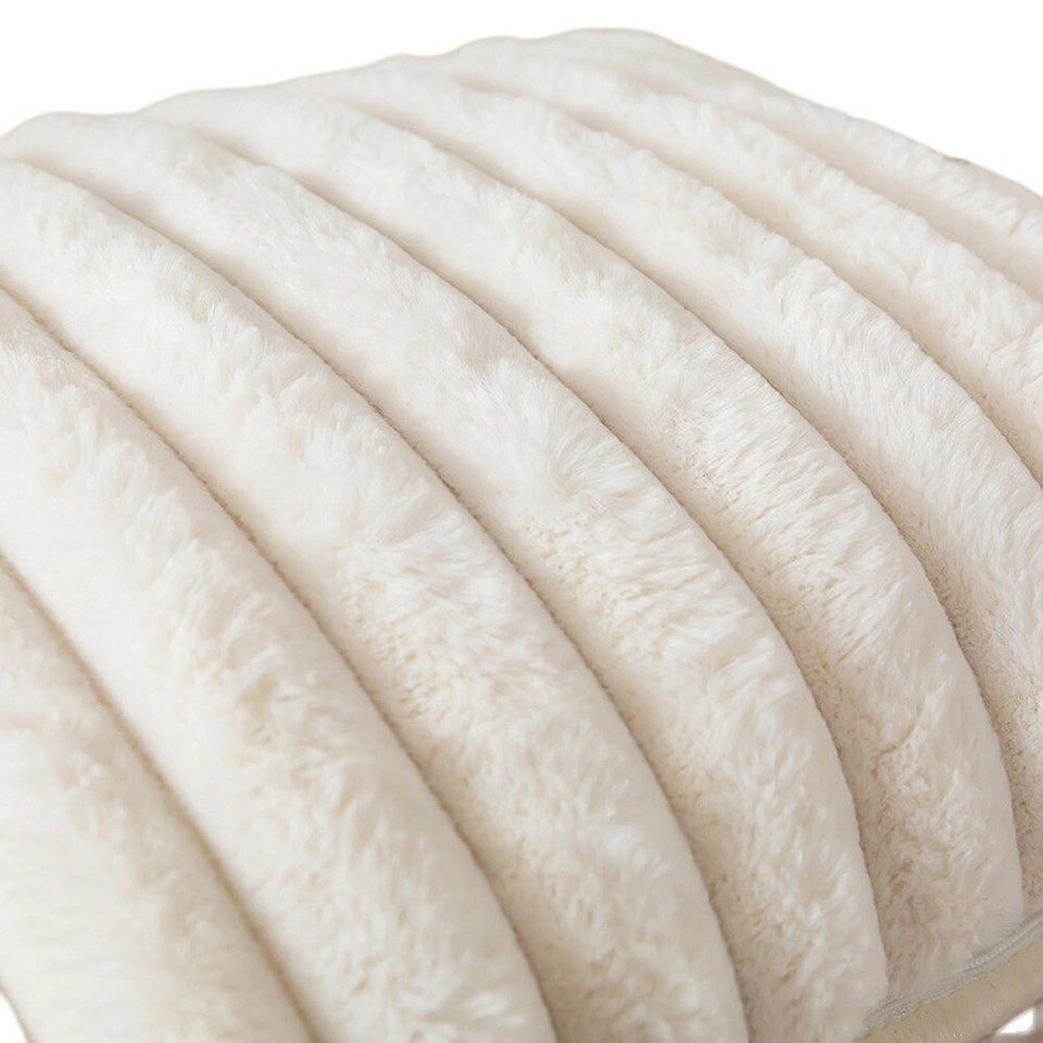 Solid Plain Stripe Velvet Cushion Cover Throw Pillow Case Car Sofa ...