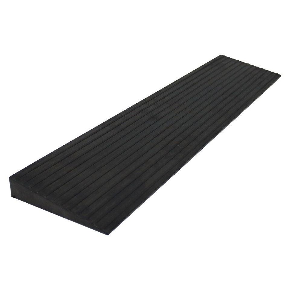 Non-Slip Solid Rubber Threshold Ramp cuttable Black Engineering ...