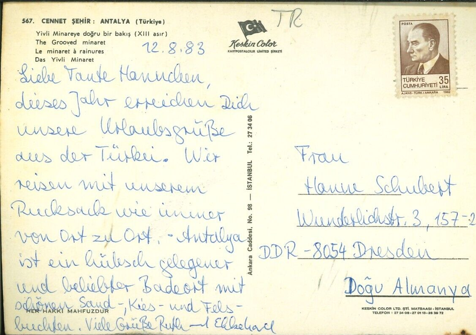 Turkey - Türkei - Cennet Sehir - Antalya - Yivli-Minare-Moschee - 1883 ...