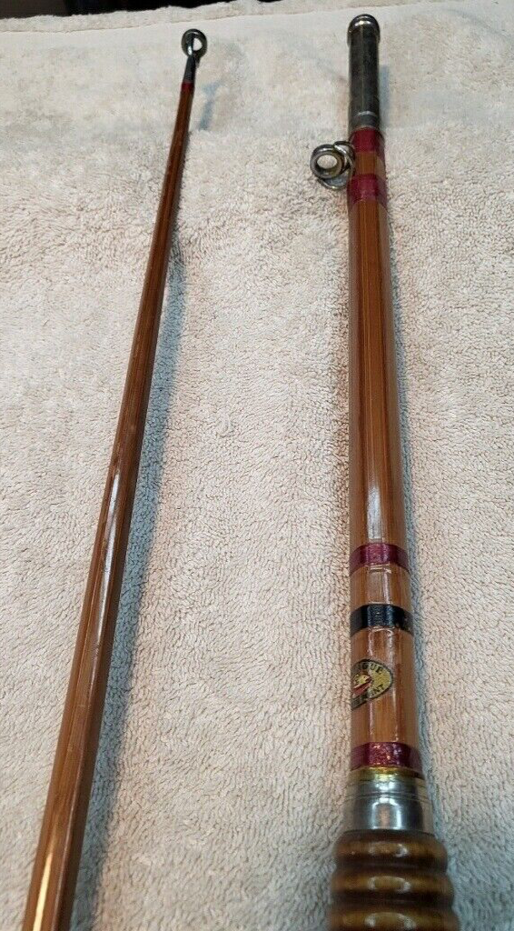 VINTAGE ANTIQUE MONTAGUE SOMERS POINT 2 PC. BAMBOO FISHING ROD 5' 9" | eBay