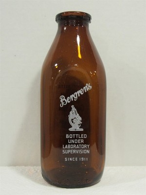 SSPQ Amber Milk Bottle Bergren Bergren's Dairy West Hartford CT ...