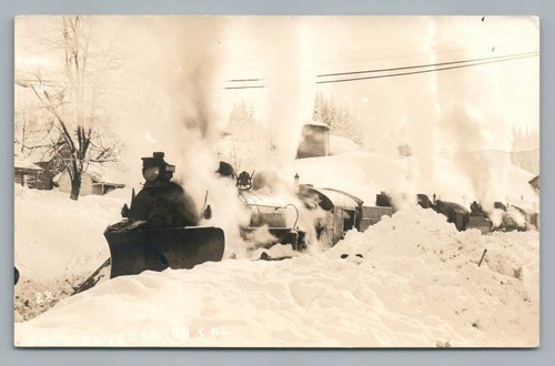 SPRR Snow Train BLUE CANYON California RPPC Antique Railroad Photo ...
