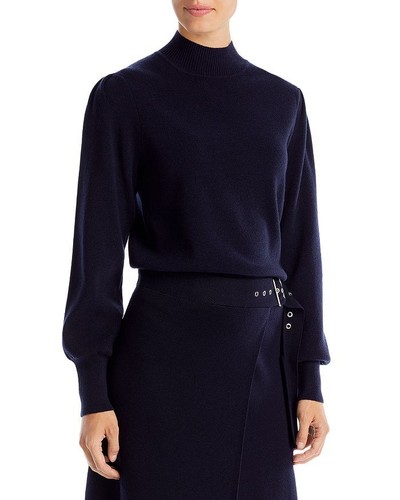 Hugo Boss MIDNIGHT Women's Fusila Cashmere Wool Mock Neck Sweater, US ...