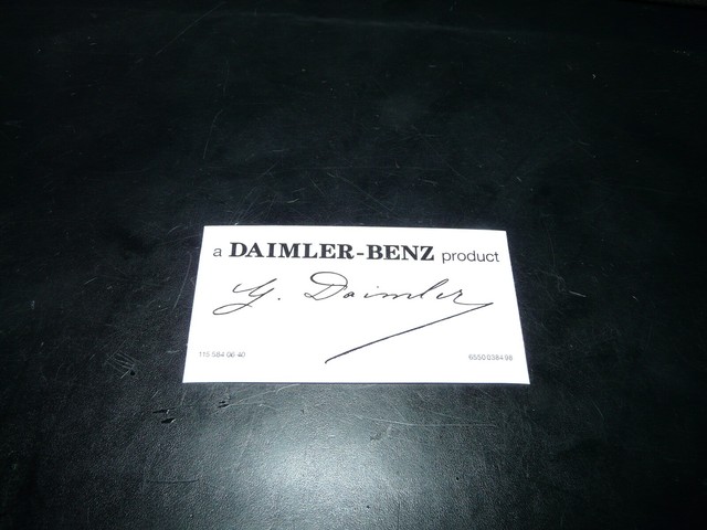 Daimler Signed Mercedes-Benz Windshield Decal Sticker a Daimler-benz ...