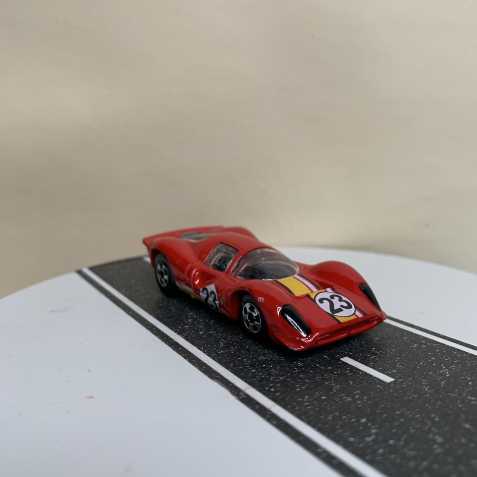 2012 Hot Wheels Ferrari P4 Red #23 w/Yellow & White Stripes, Chrome BW ...