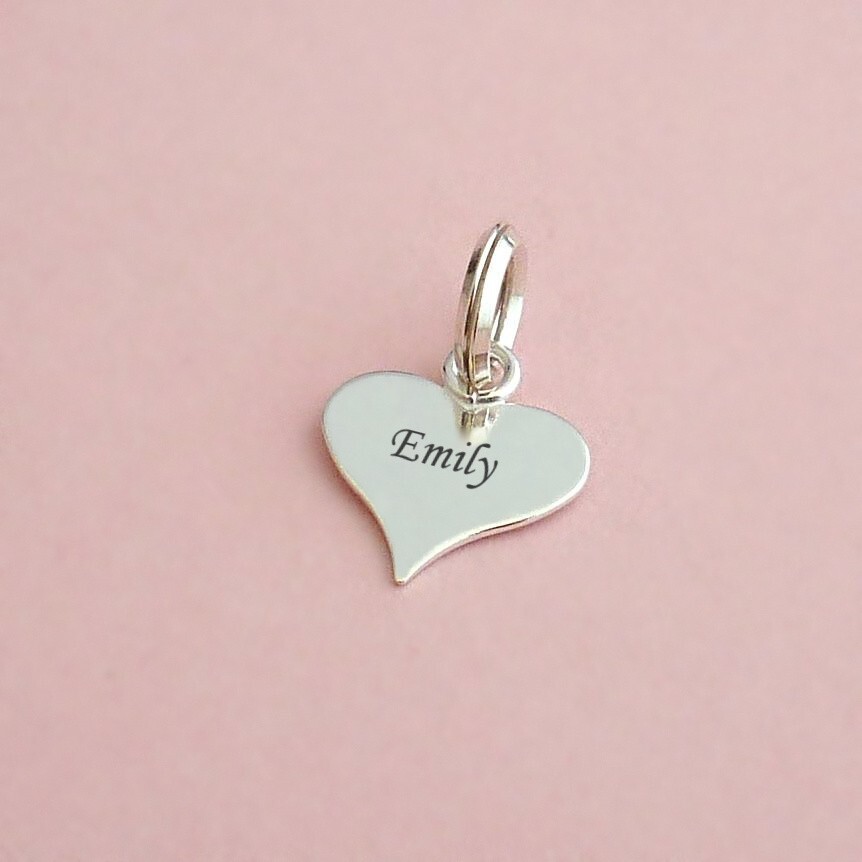 Engravable Tiny 925 Sterling Silver Charm, Heart, Engraved 1 side | eBay UK
