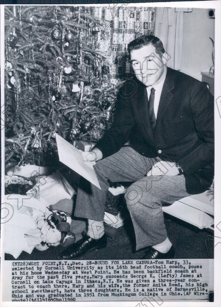 1960 West Point NY Cornell Big Red Football Head Coach Tom Harp Press ...