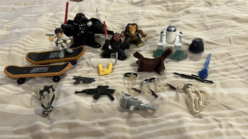 Star Wars Lot Original Weapons Accessories figures Misc JarJar Binks ...