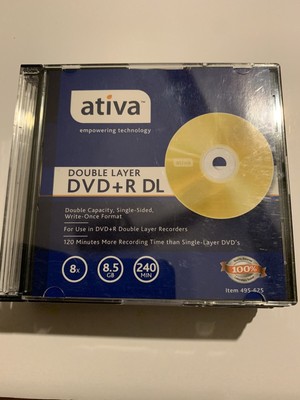 Ativa Double Layer DVD+R DL Double Capacity, Single Sided 240 Minutes ...
