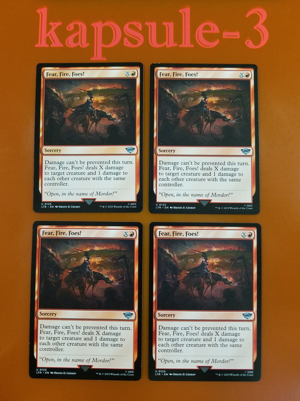 4x Fear, Fire, Foes! (0125) | LTR: Tales of Middle-Earth | MTG Magic ...