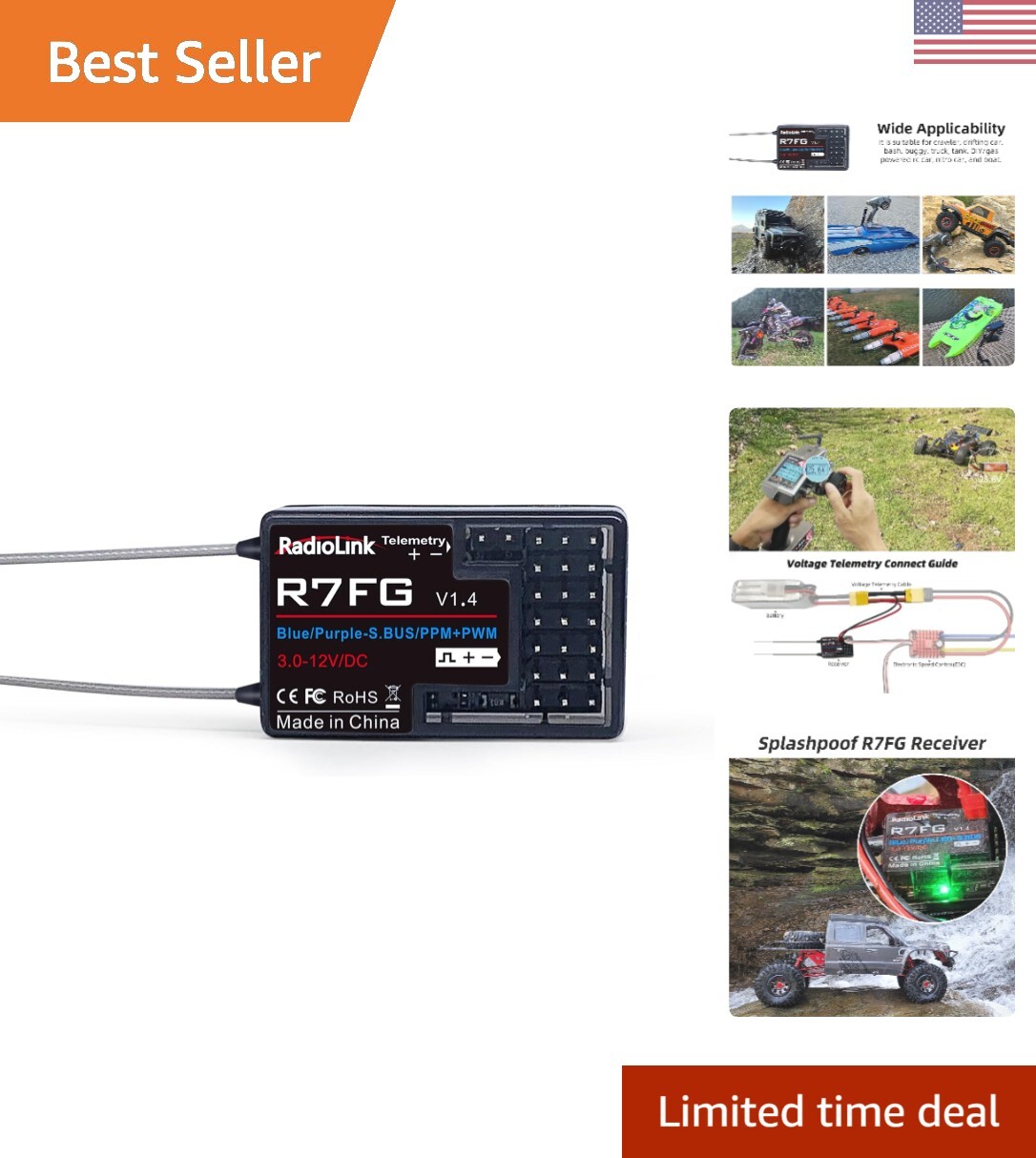 Waterproof RC Gyro Receiver with Real-Time Telemetry & Anti ...