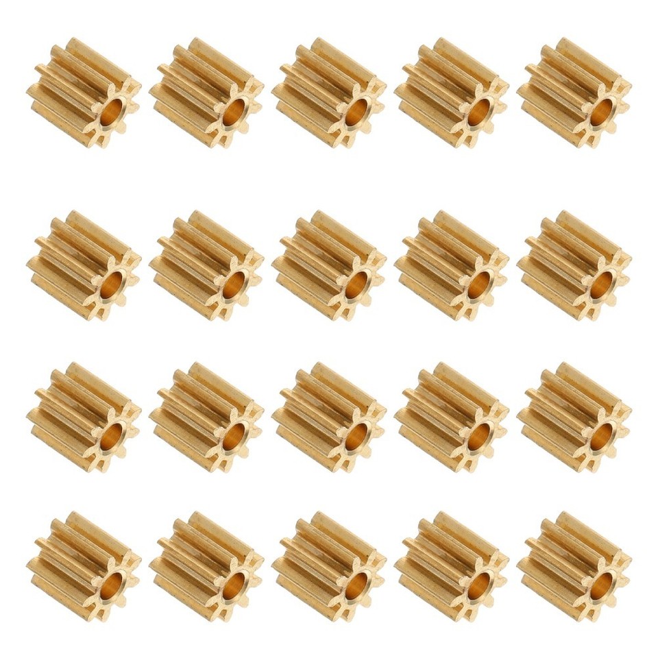 20 Pcs Small Modulus Gear Copper Pinion 9 Tooth Thickness Mechanical ...