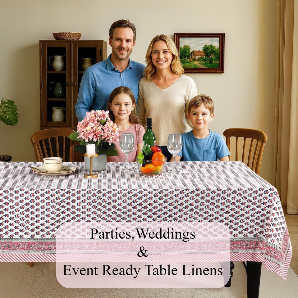 CPC Tablecloth 100% Cotton 60x60 Inch Indian Block Print Square Table ...
