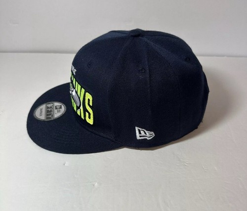 New Era Seattle Seahawks NFL 9FIFTY Embroidered Hat Flat Brim Snapback ...