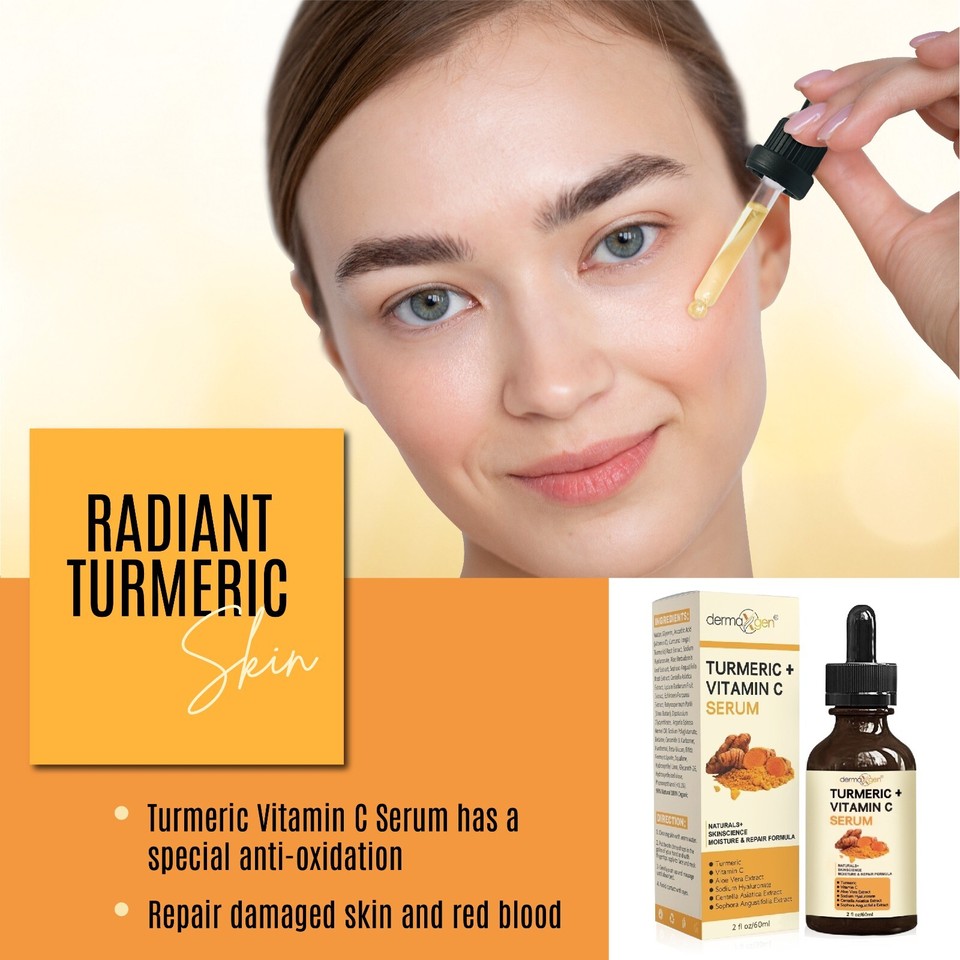 2 FL OZ -TURMERIC FACE SERUM + PIGMENTATION+BLEMISH CORRECTOR+DARK ...