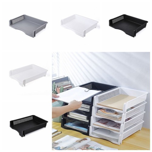 Desktop Organizer A4 File Storage Tray Stackable File Rack Certificates ...