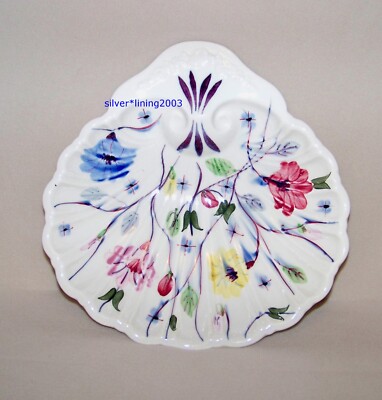 BLUE RIDGE HAND PAINTED SHELL Shape CANDY BOWL/PLATE SUTHERN POTTERIES ...