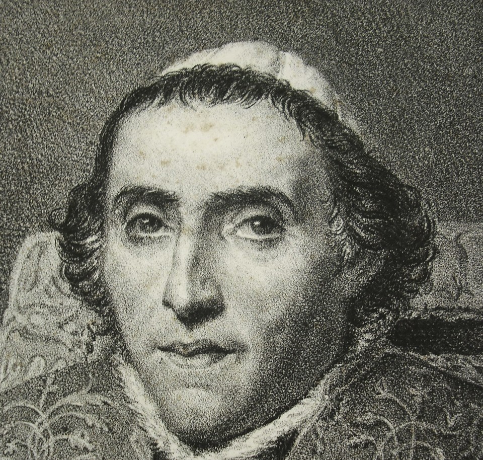 Pope Pius VII Pope Papa engraving c1800 Josef LANGLUMÉ sc print Jacques ...