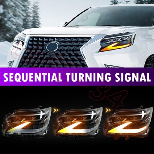 For Lexus GX460 2015-2022 LED DRL Headlights assembly Double Beam Lens ...