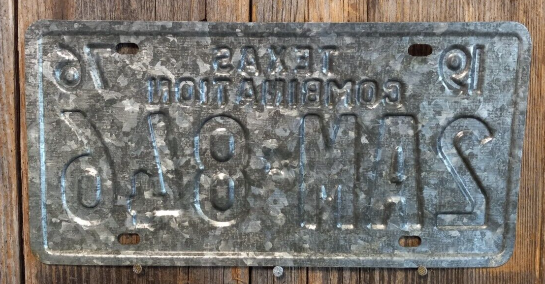 🐾 1976 TEXAS "COMBINATION" LICENSE PLATE (2AM-846) UNUSED NOS | eBay