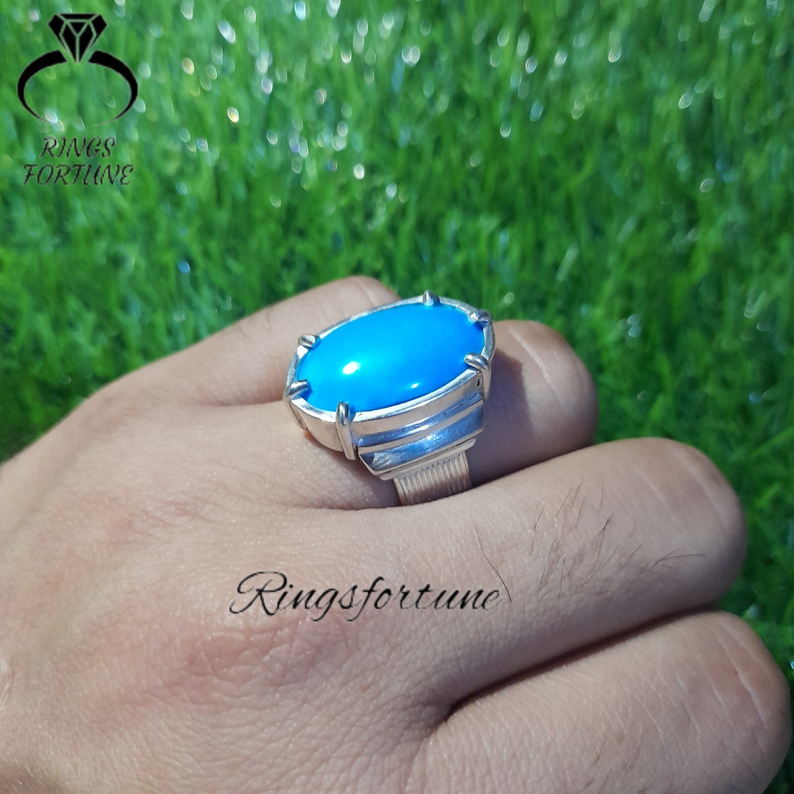 Neshapuri Turquoise Ring - Natural Persian Gemstone Handmade Jewelry ...