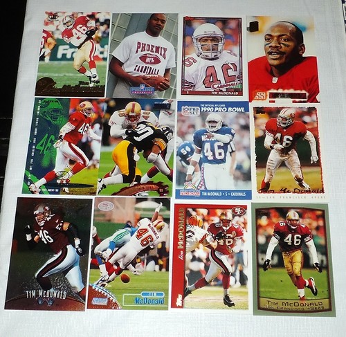 TIM MCDONALD - Safety - SF 49ers / Cardinals - 13 Card Assorted lot ...