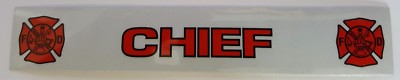 firefighter WHITE/RED Reflective Vinyl Decal Chief 2 sticker pak not ...