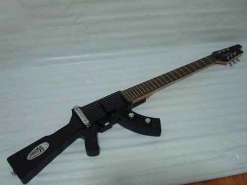 6 String Electric Guitar, Machine Gun Shape, Black /w Gig Bag | eBay