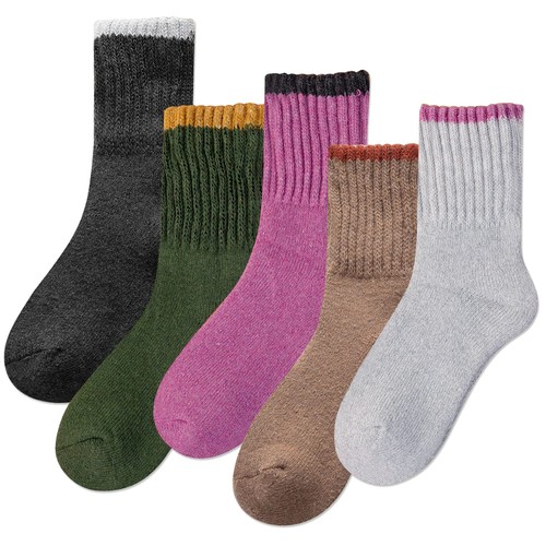IIG 5 Pairs Womens Cute Fashion Knit Wool One Size, Super Thick 01 - 5 ...