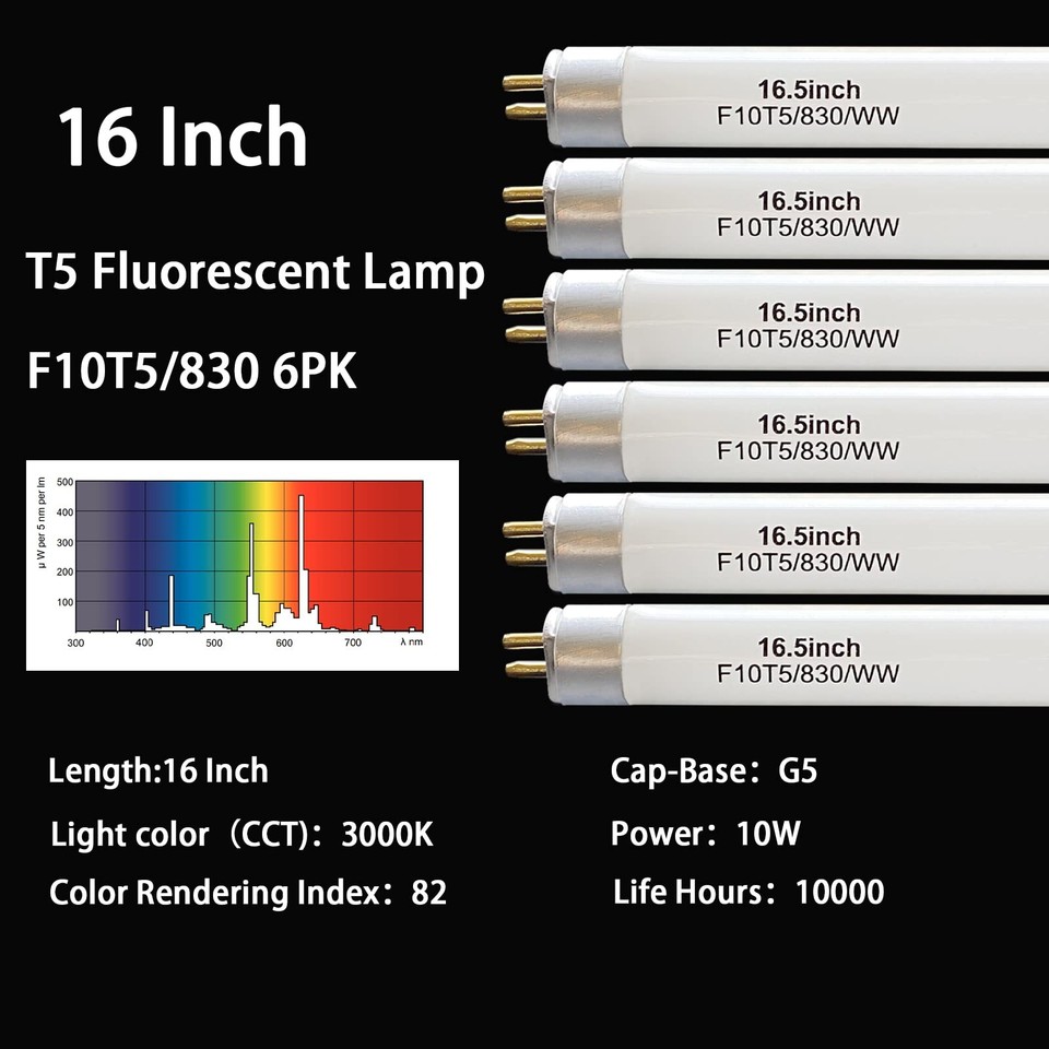 16" F10T5/830/L Fluorescent Light Bulb for JascoPhilipsLinear T5 10W ...