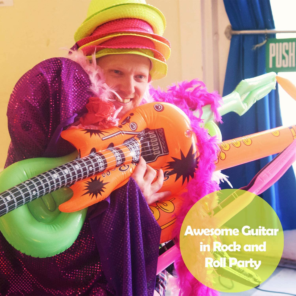 12Pcs Inflatable Guitar for Kids - 35In Blow up Electric Guitars ...