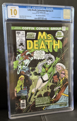 Lady Death Extinction Express #1 Ms. Death Emerald Edition CGC 10 ECCC ...