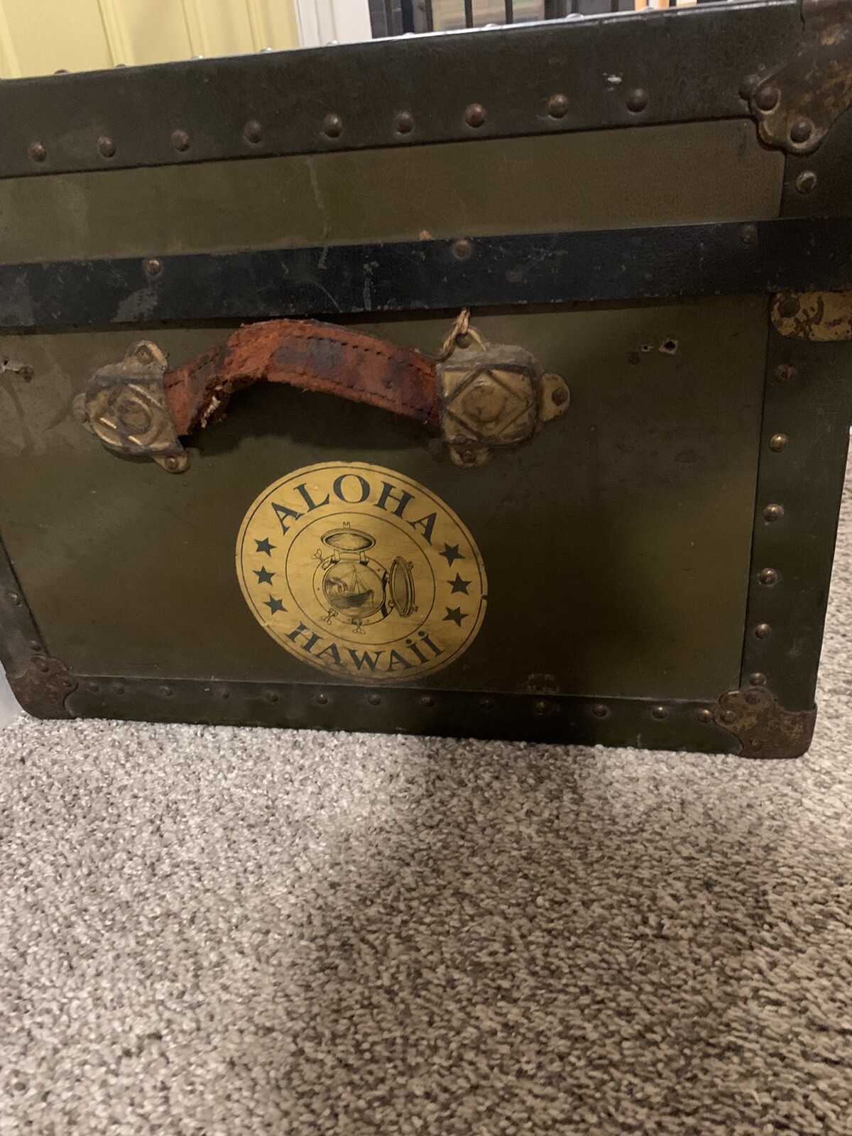 WW2 WWII U.S.A Military Footlocker/Trunk/Storage Army Named Hand ...