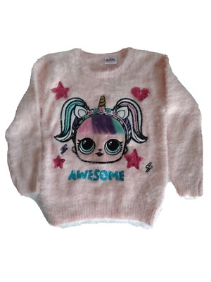 LOL Surprise Girls Eyelash Knit Soft Pink Sweater | eBay