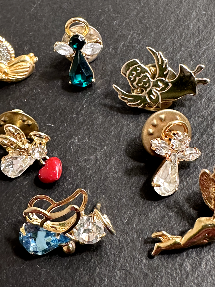 12 ASSORTED GOLD TONE GUARDIAN ANGEL PINS B804 | eBay